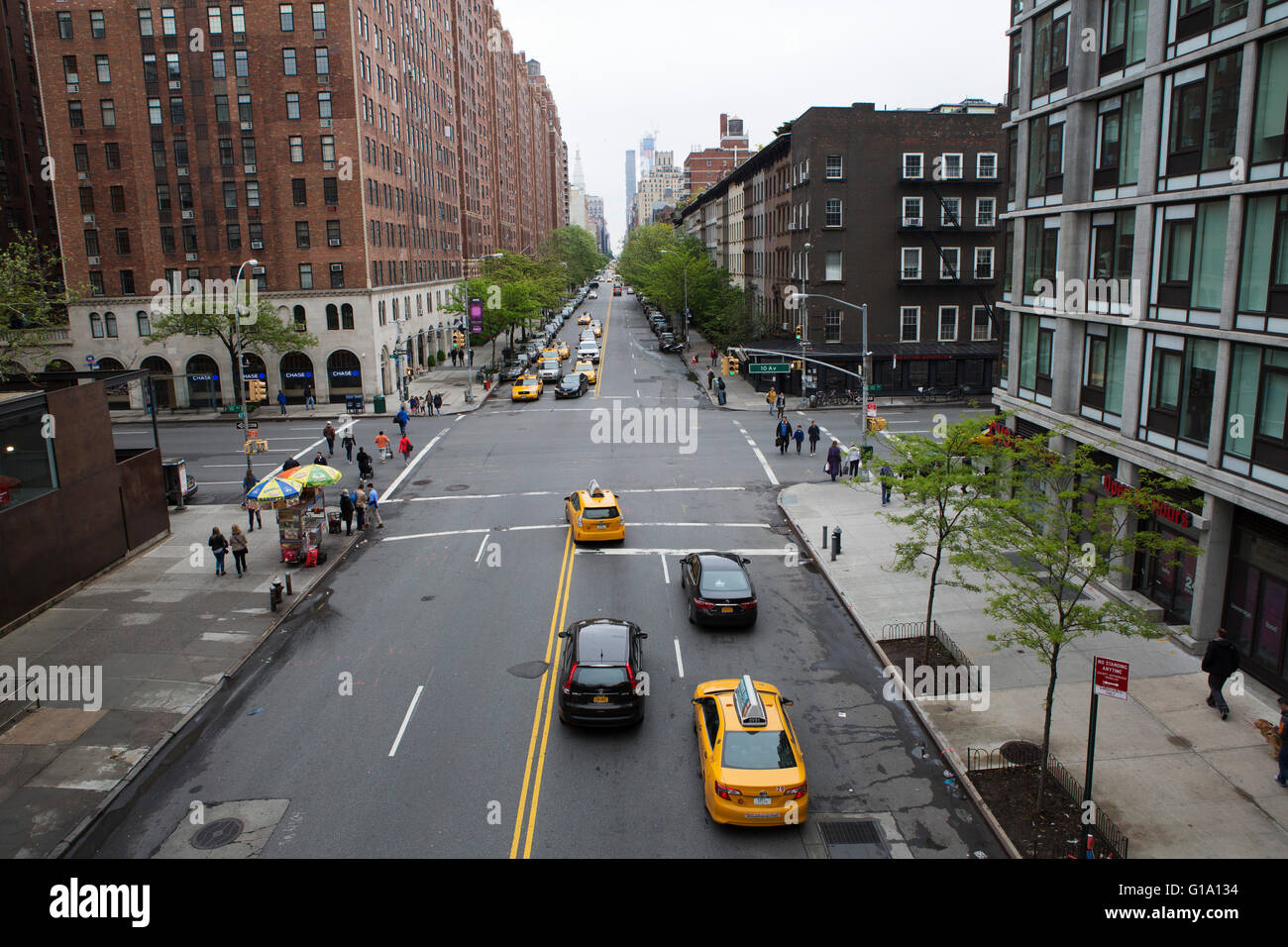 A view along 23rd Street from the High Line in New York City, USA Stock ...