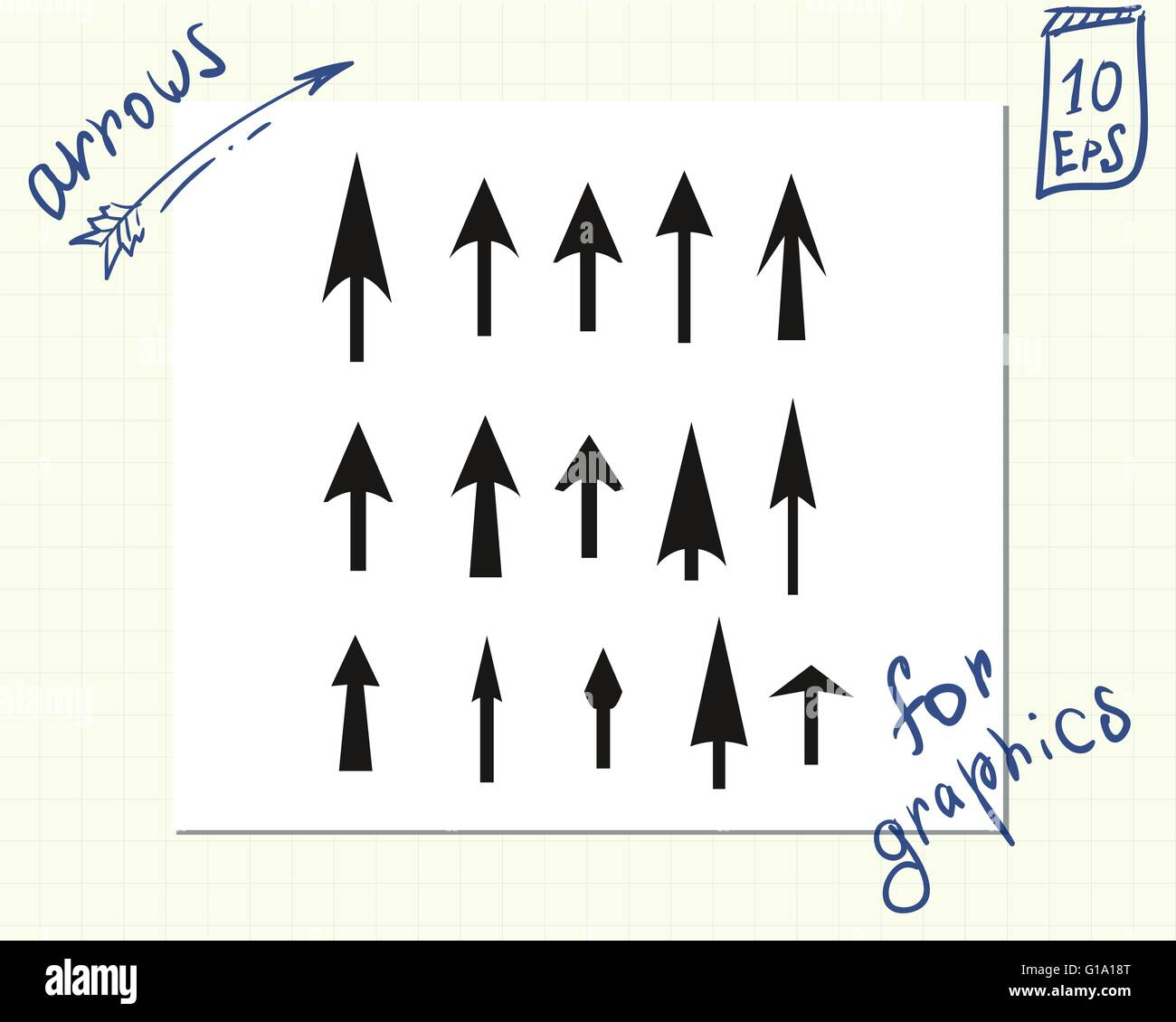 Simple and straight arrows to charts or graphic works , showing the ...
