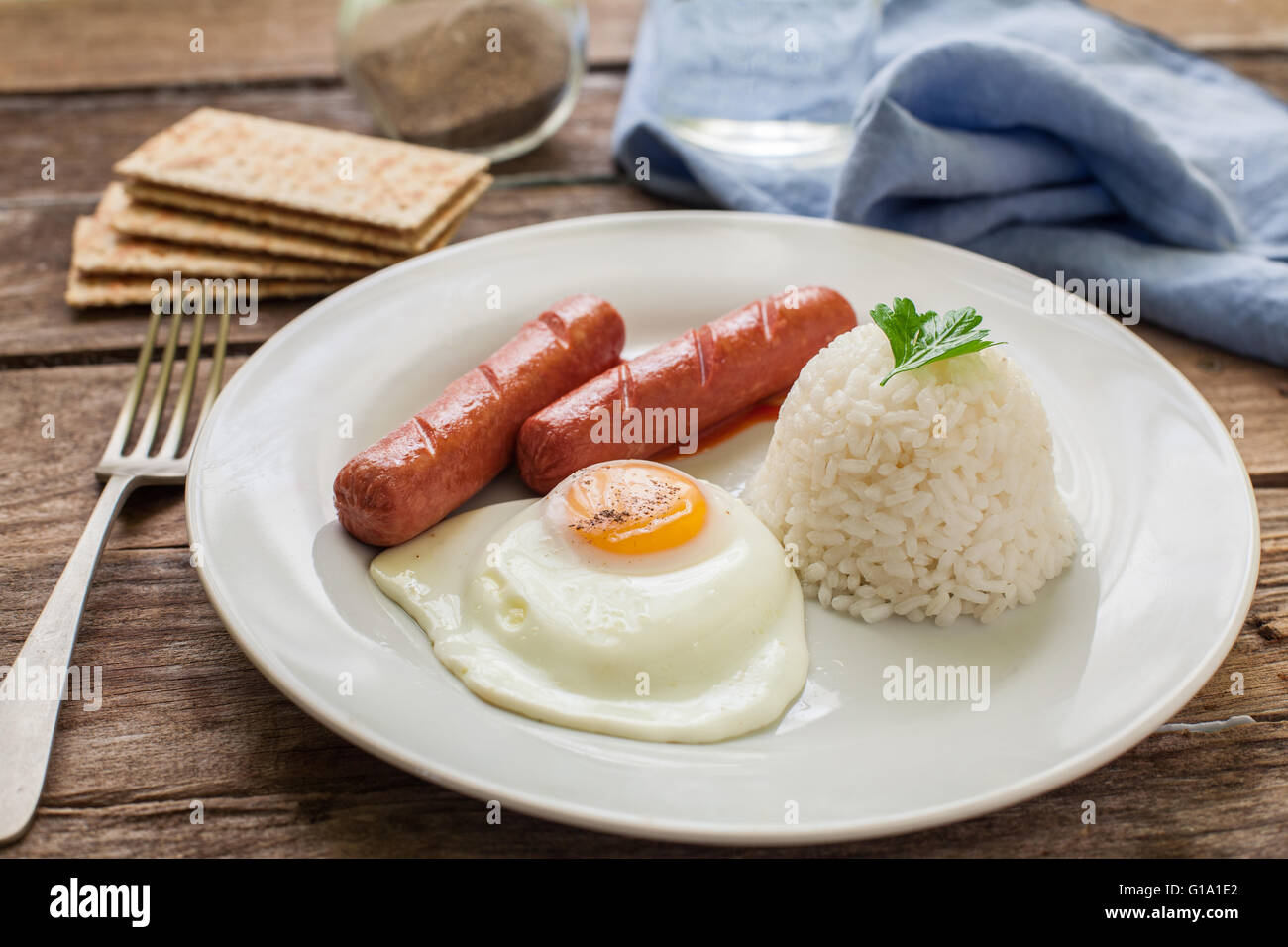 Boiled eggs fried bacon hi-res stock photography and images - Alamy