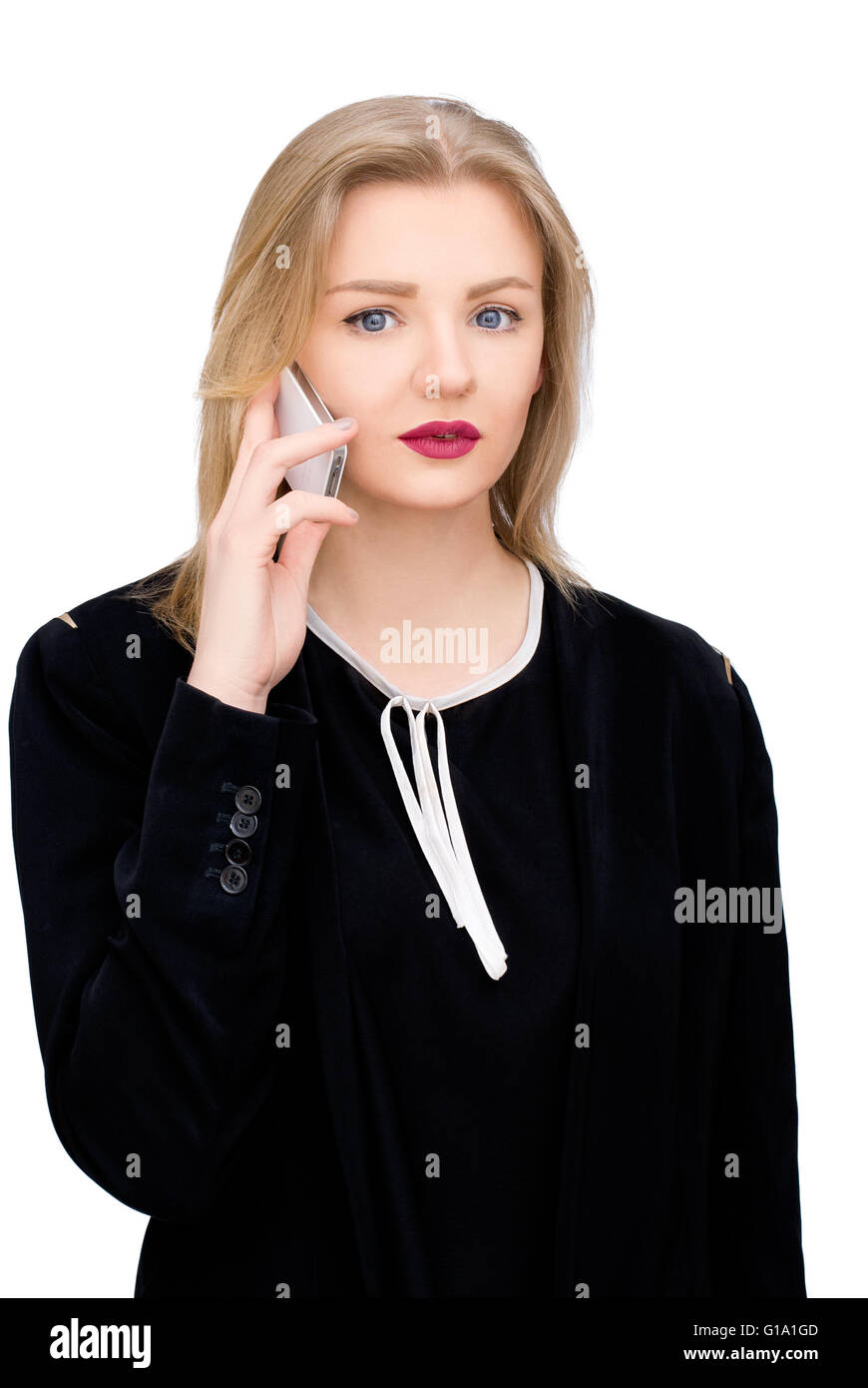 Serious talking phone hi-res stock photography and images - Alamy