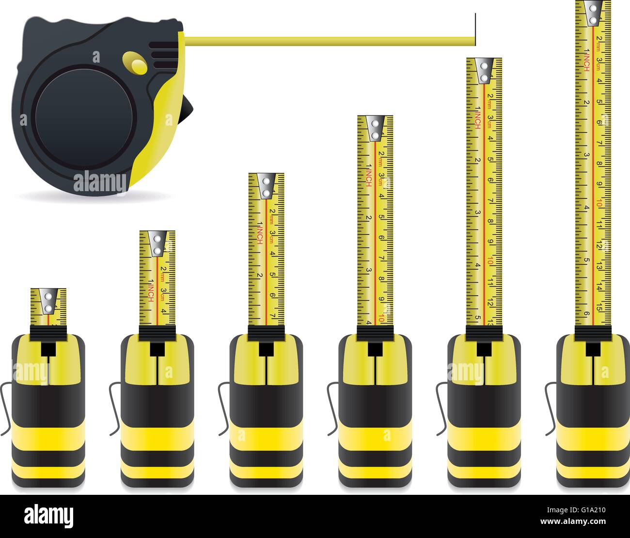 vector measure tape set Stock Vector Image & Art - Alamy