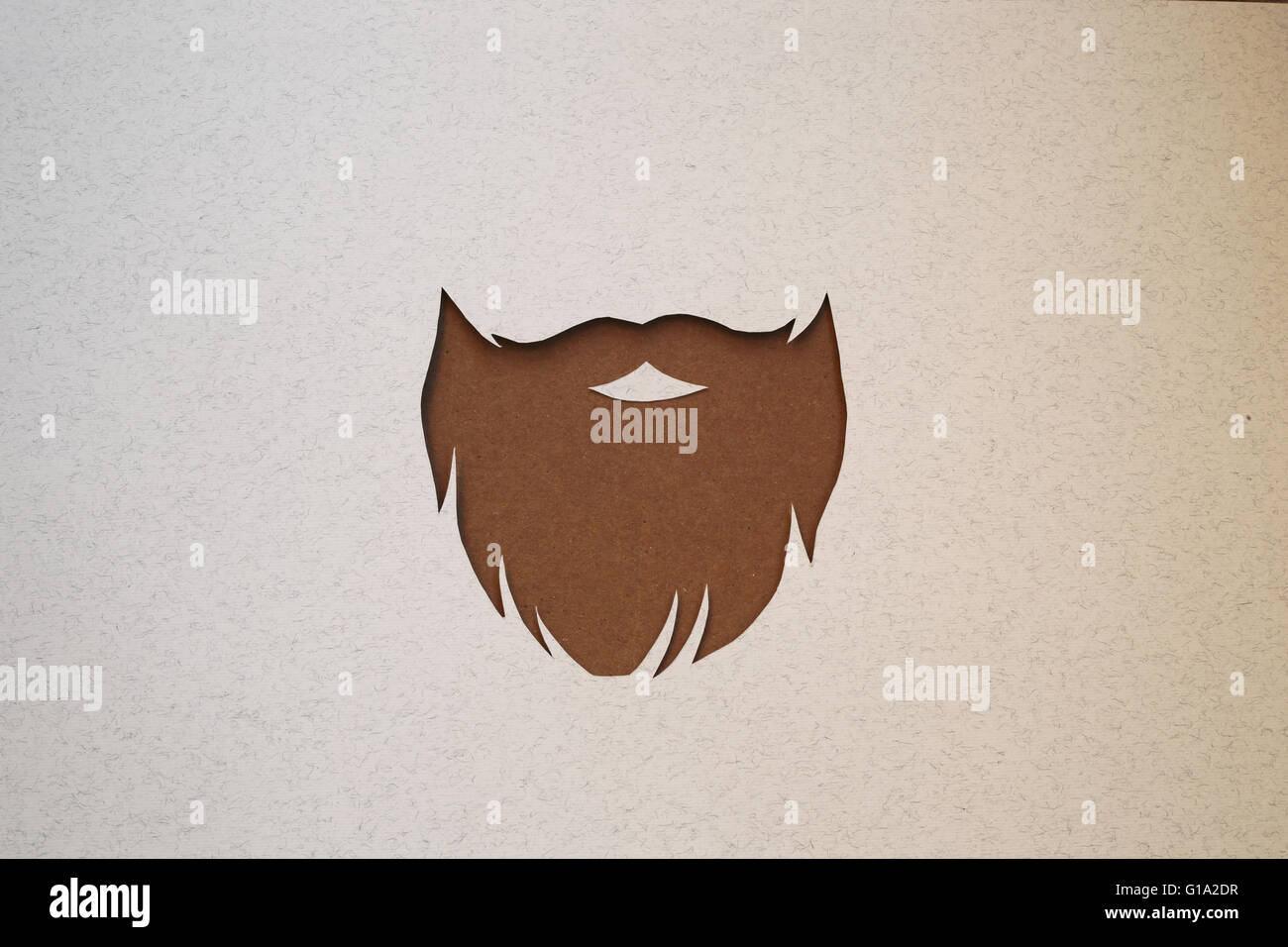 Hipster beard cut out from gray textured paper with copy space Stock ...