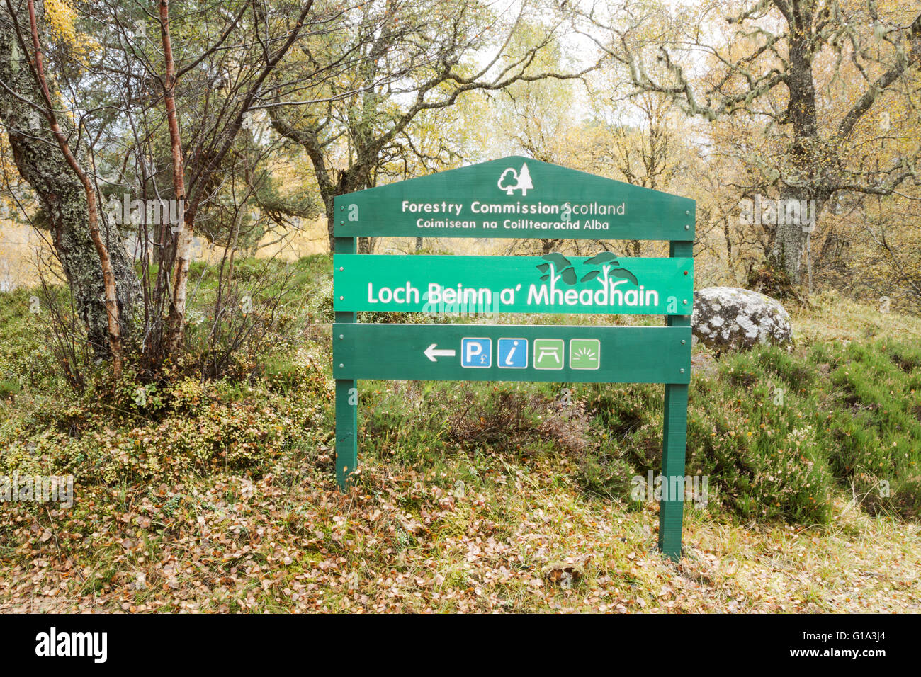 Sign scotland forestry commission green hi-res stock photography and ...