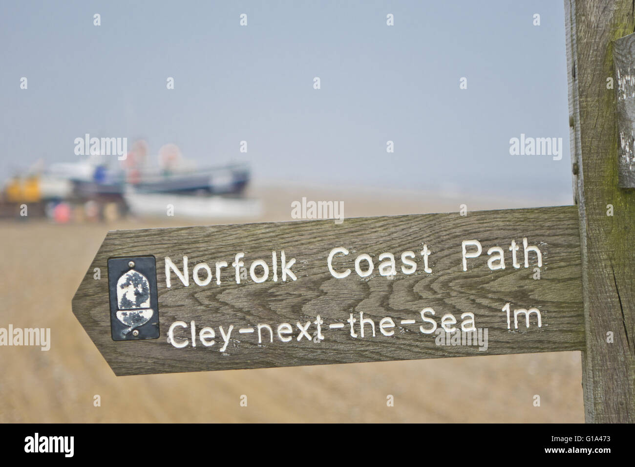 Norfolk Coast Path sign Stock Photo - Alamy