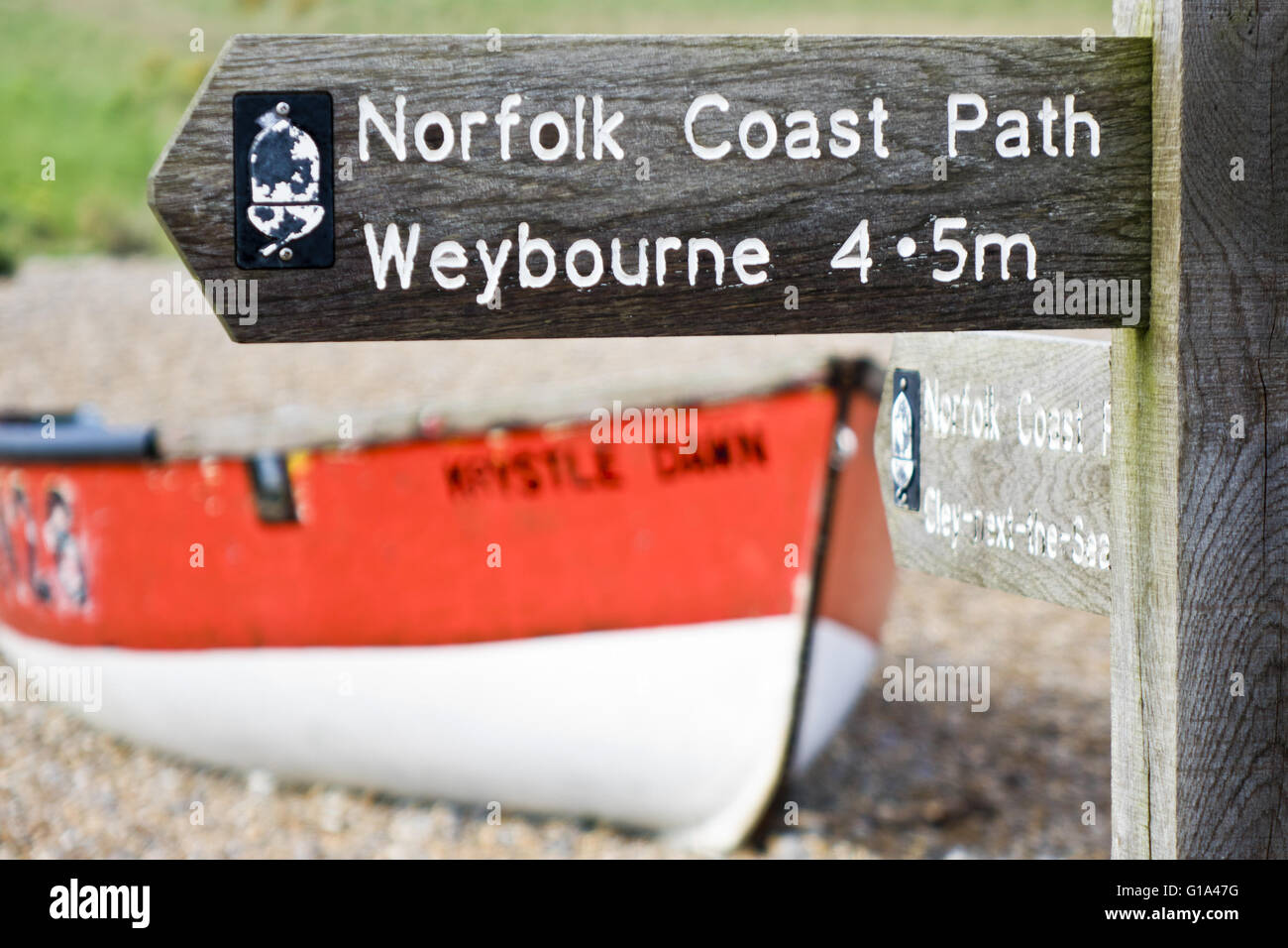 Norfolk Coast Path sign Stock Photo - Alamy