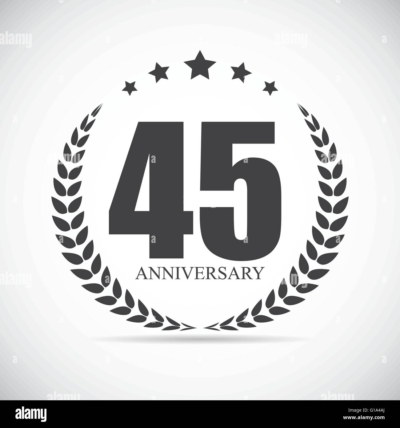 Template Logo 45 Years Anniversary Vector Illustration Stock Vector ...