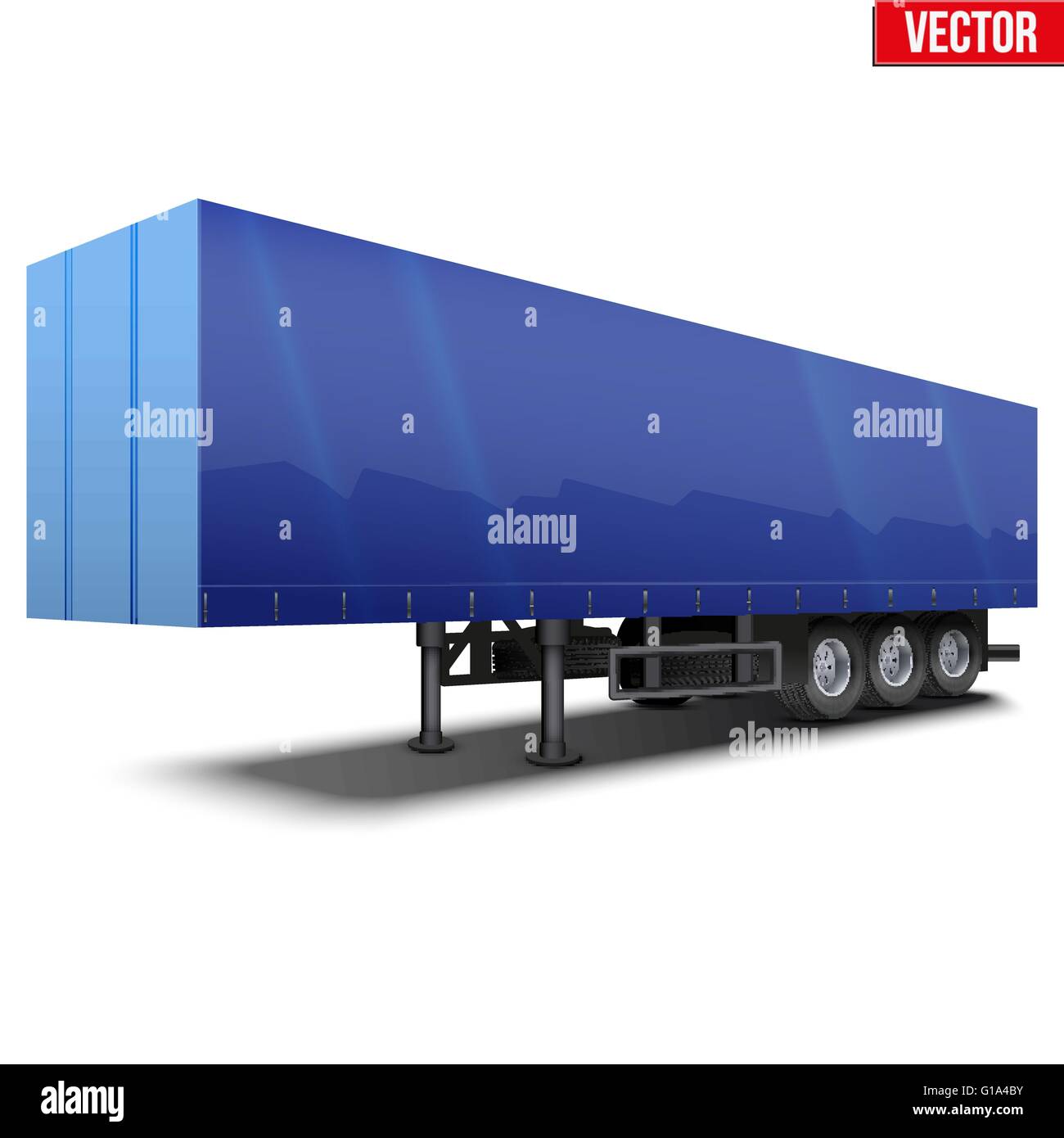 Blank blue parked semi trailer Stock Vector Image & Art - Alamy