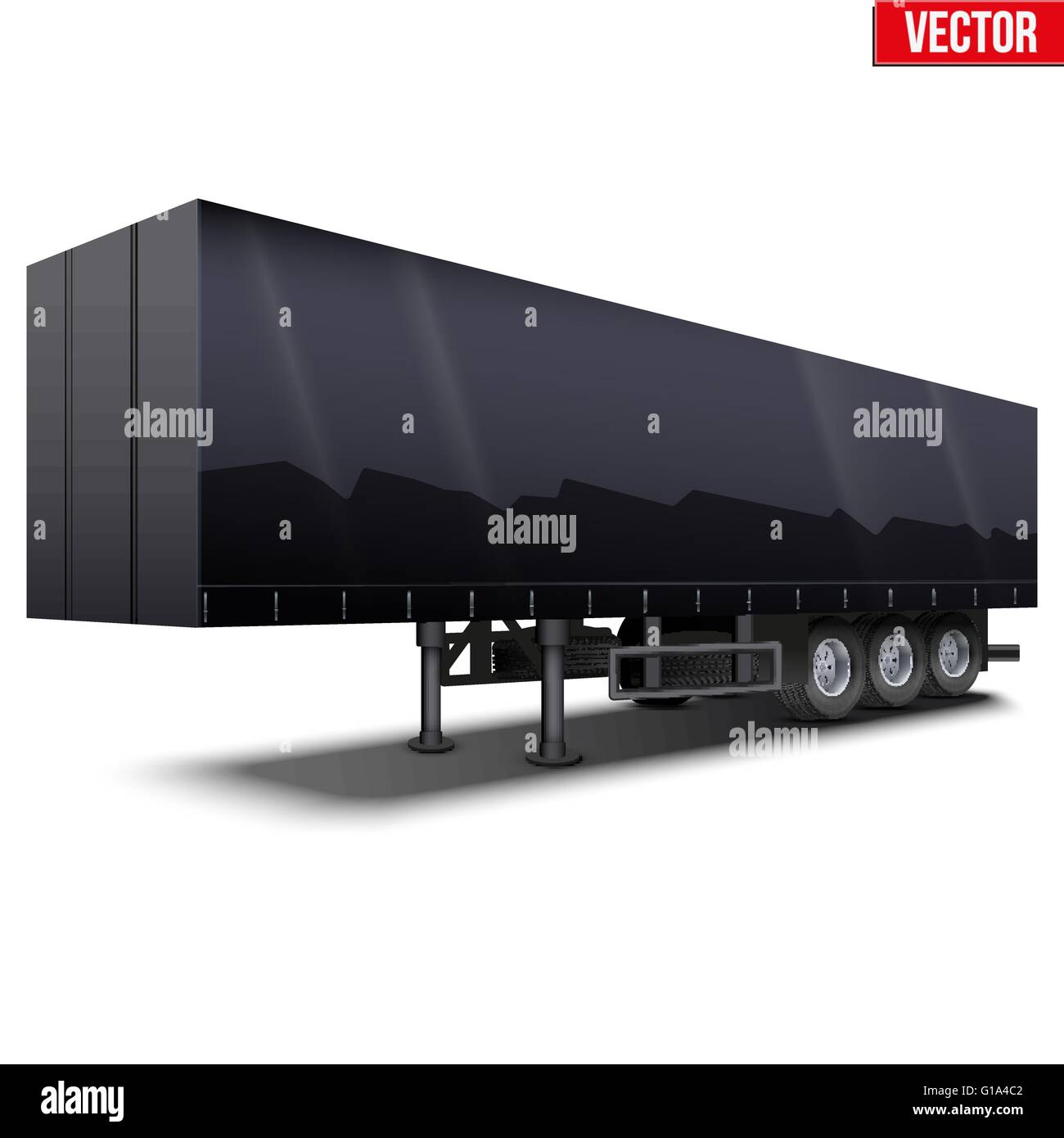 Blank black parked semi trailer Stock Vector Image & Art - Alamy