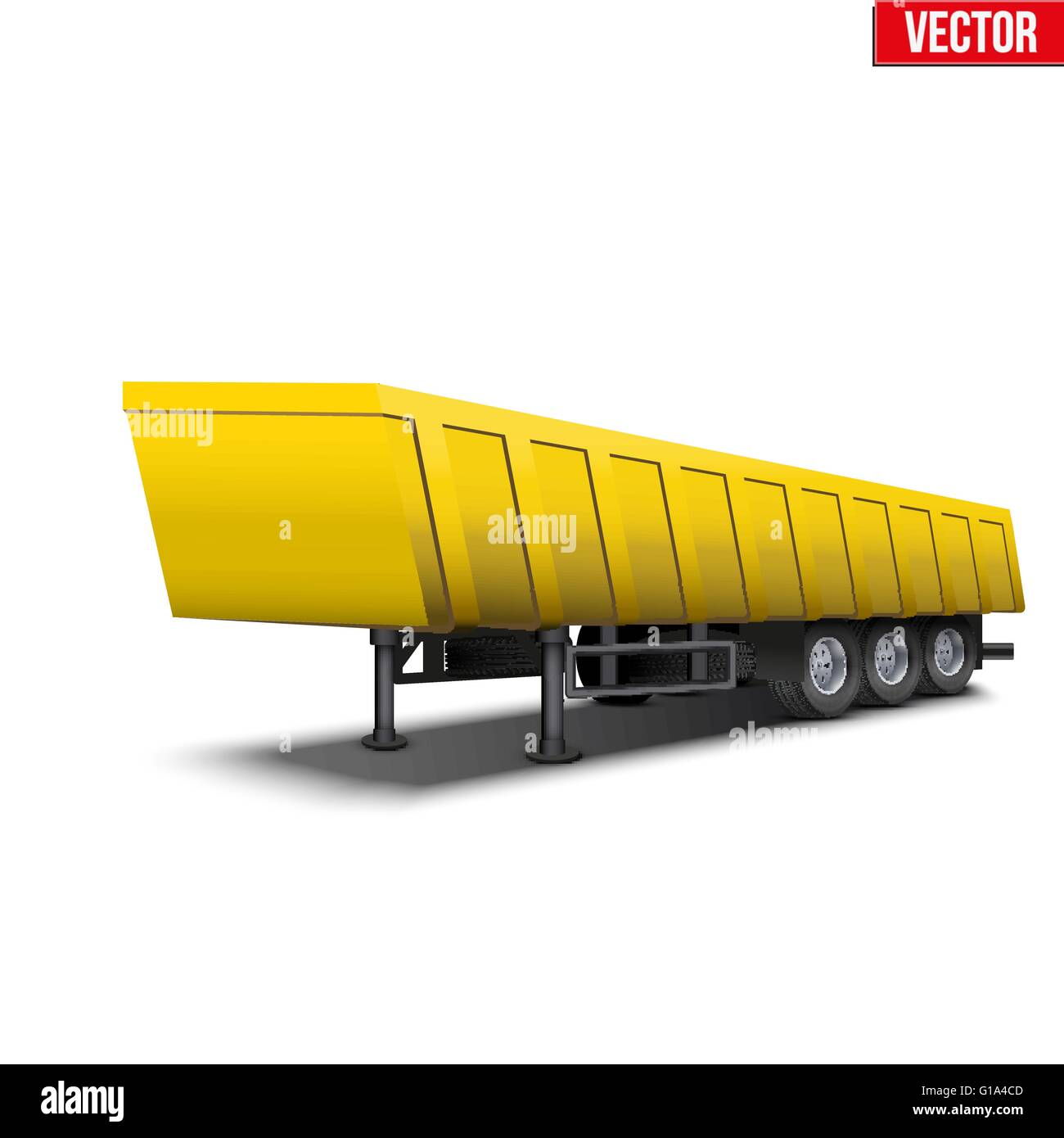 Blank parked yellow tipper semi trailer Stock Vector Image & Art - Alamy