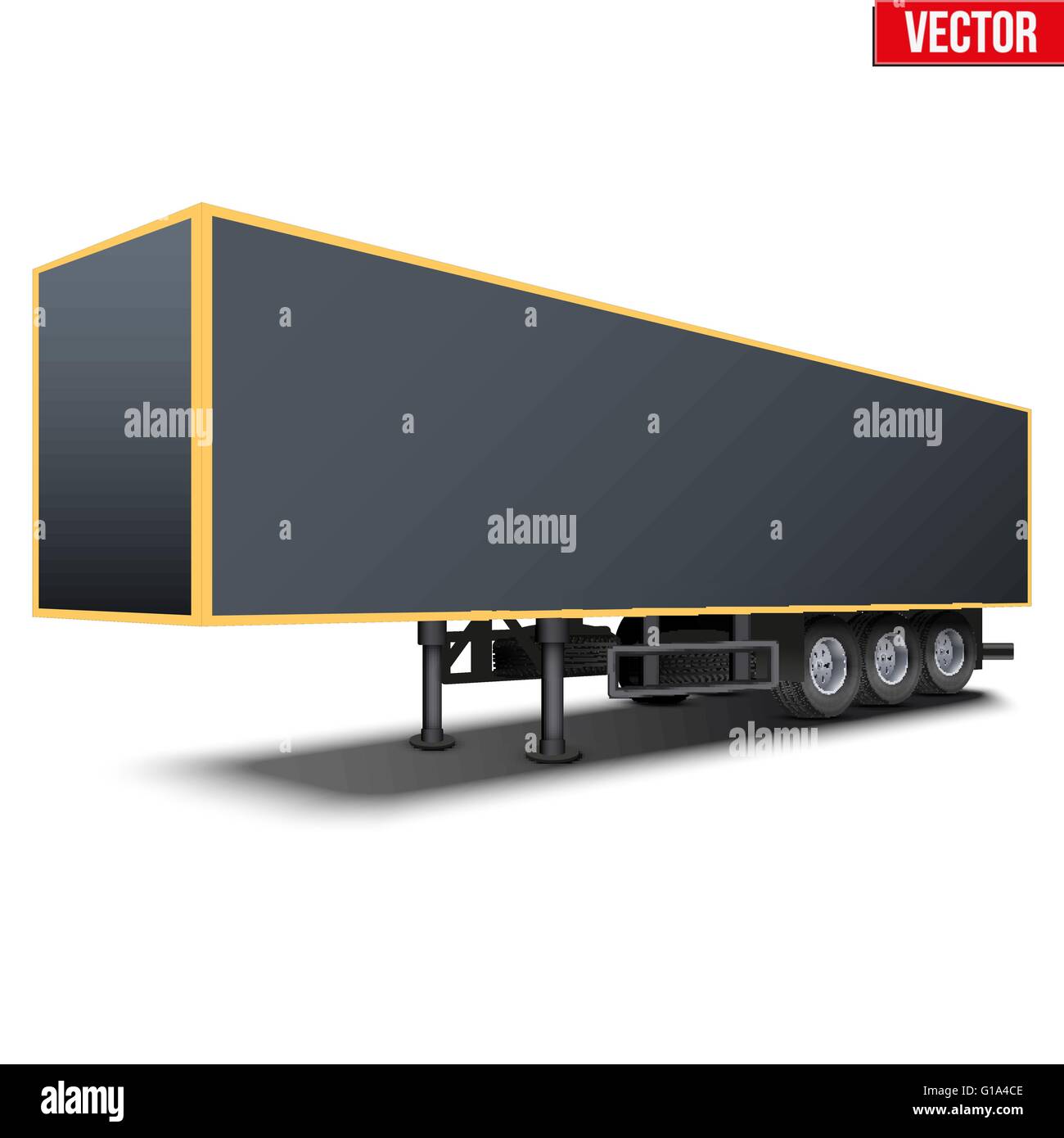 Blank black parked semi trailer Stock Vector Image & Art - Alamy