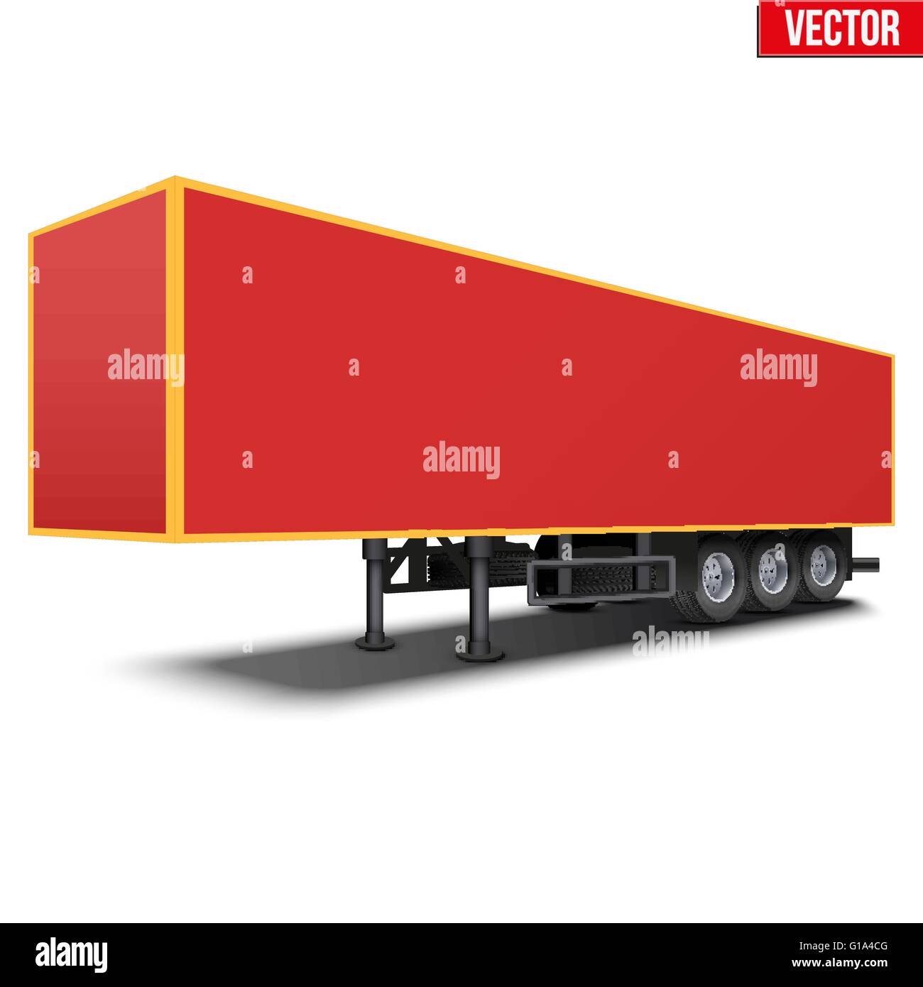Blank red parked semi trailer Stock Vector Image & Art - Alamy