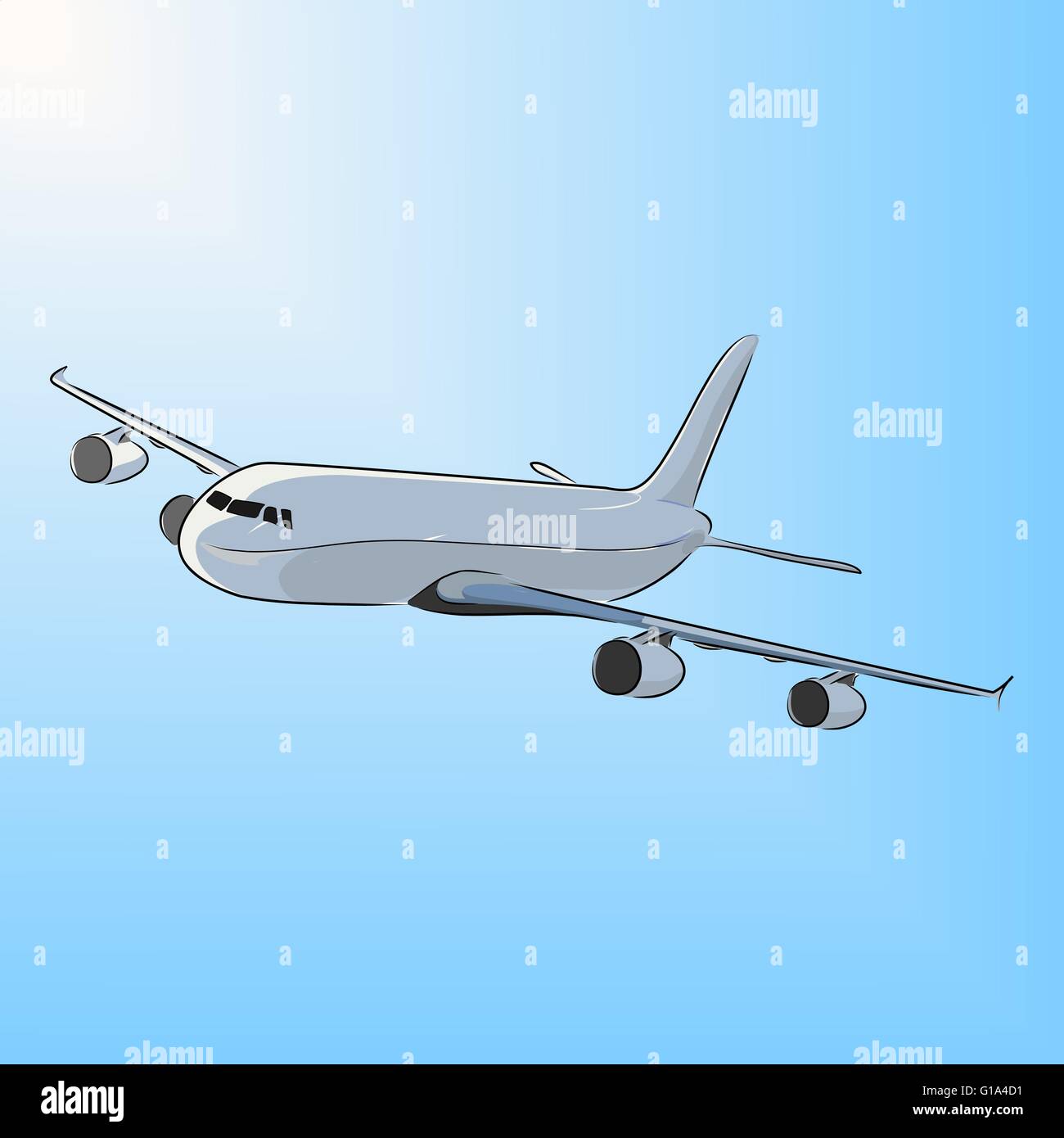 Airplane in the sun, vector illustration Stock Vector Image & Art - Alamy