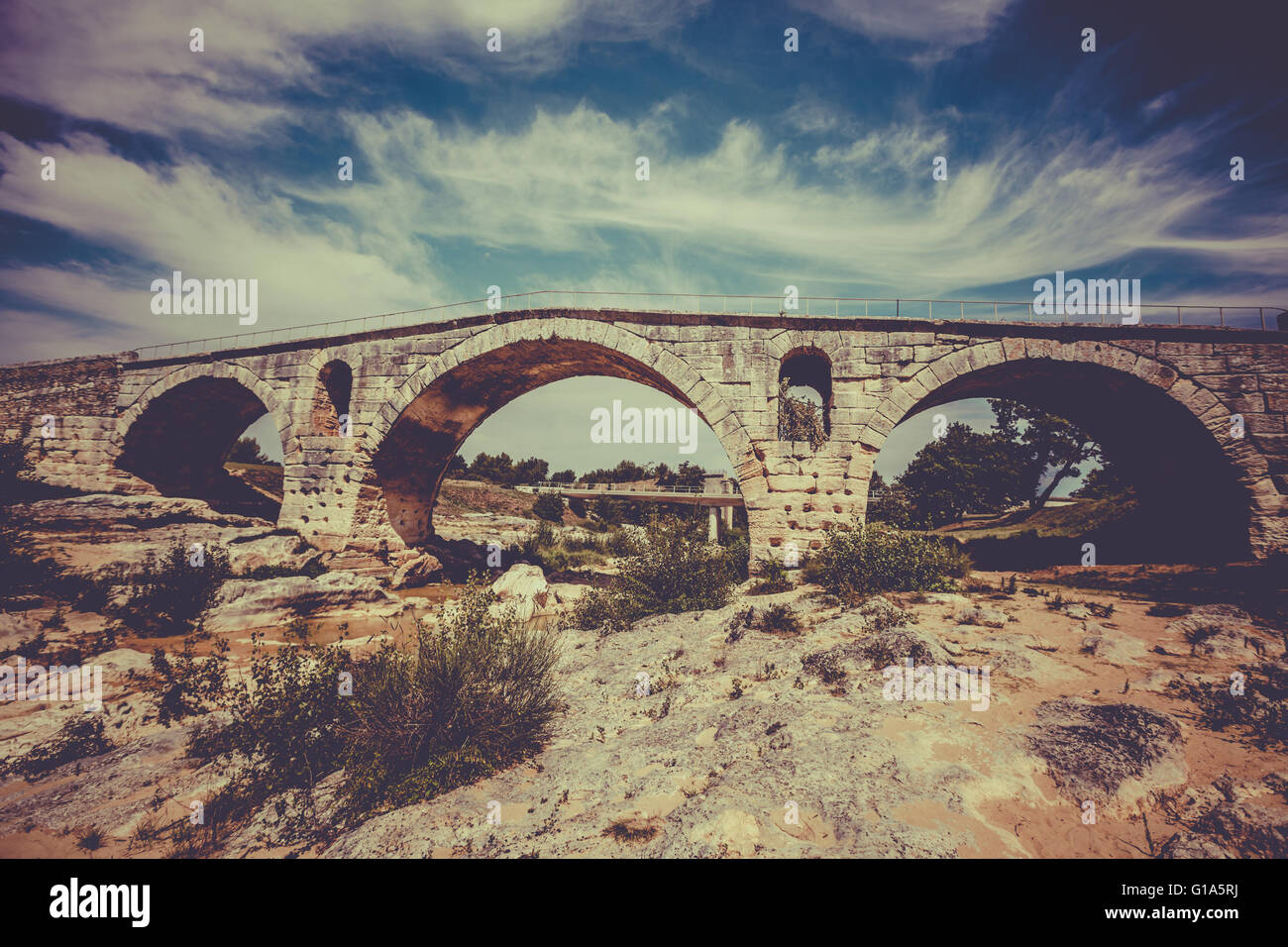 Roman pont julien julian bridge hi-res stock photography and images - Alamy