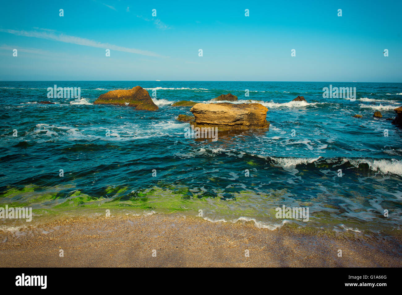 Sea coast and rocks Stock Photo - Alamy