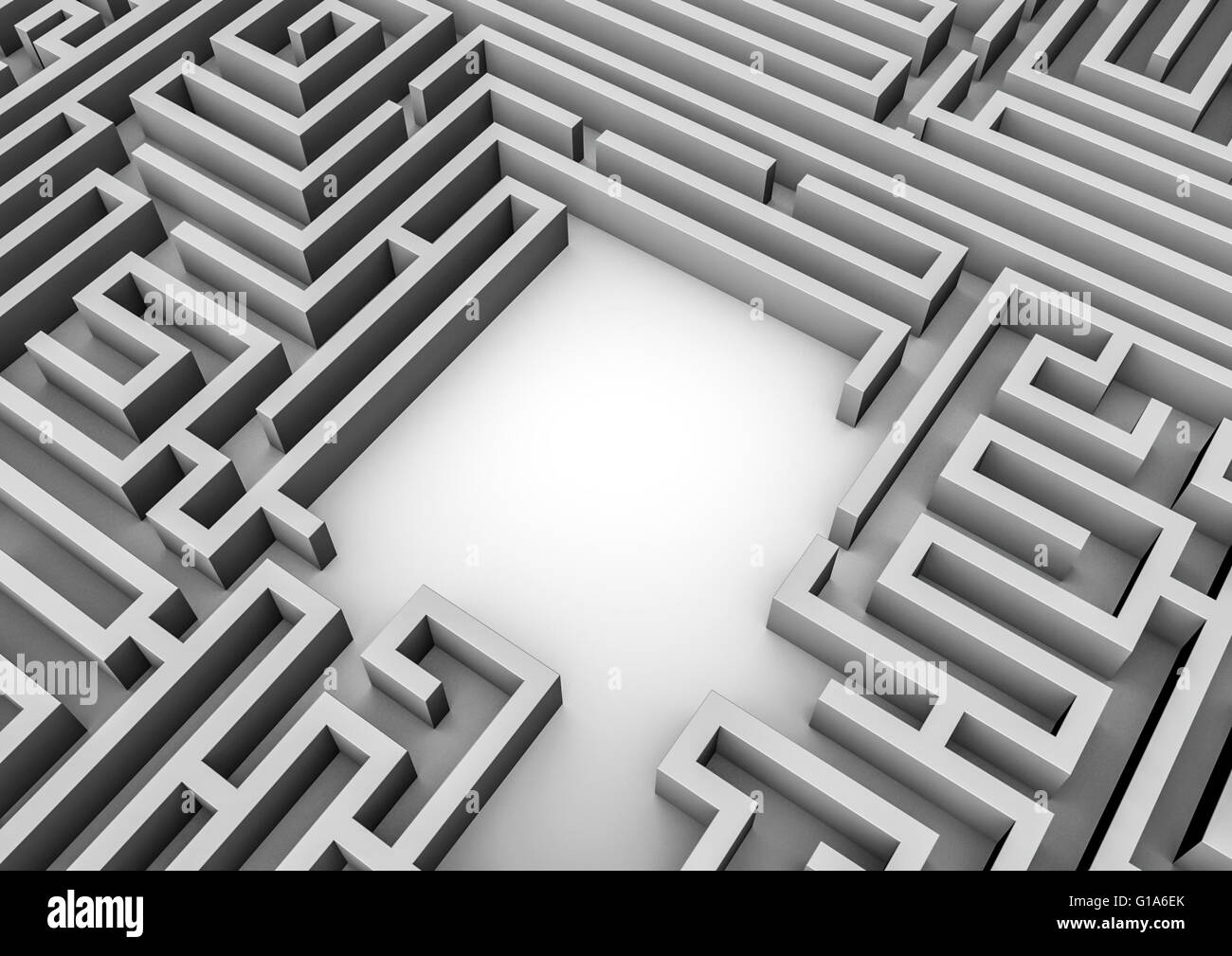 Maze space / 3D render of maze with copy space Stock Photo - Alamy