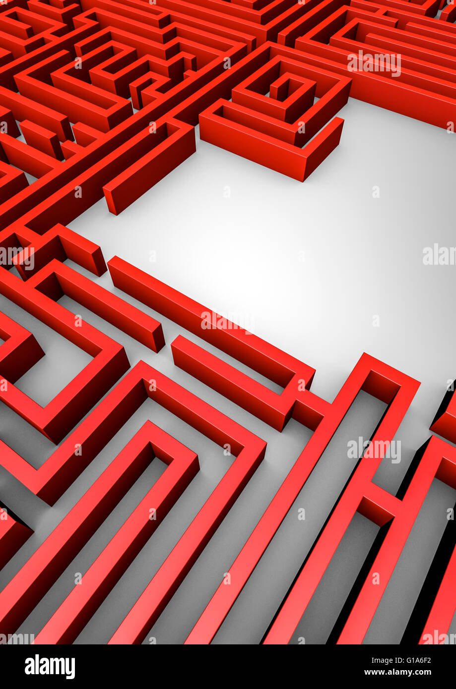 Maze space / 3D render of maze with copy space Stock Photo - Alamy