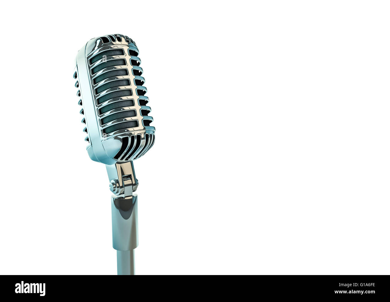 Retro microphone / 3D render of old fashioned classic microphone Stock ...