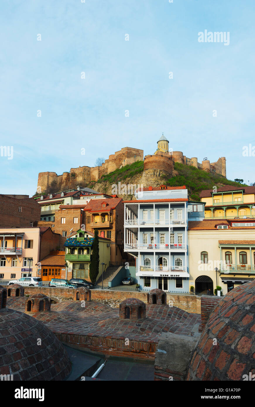 Eurasia, Caucasus region, Georgia, Tbilisi, old town and Narikala ...