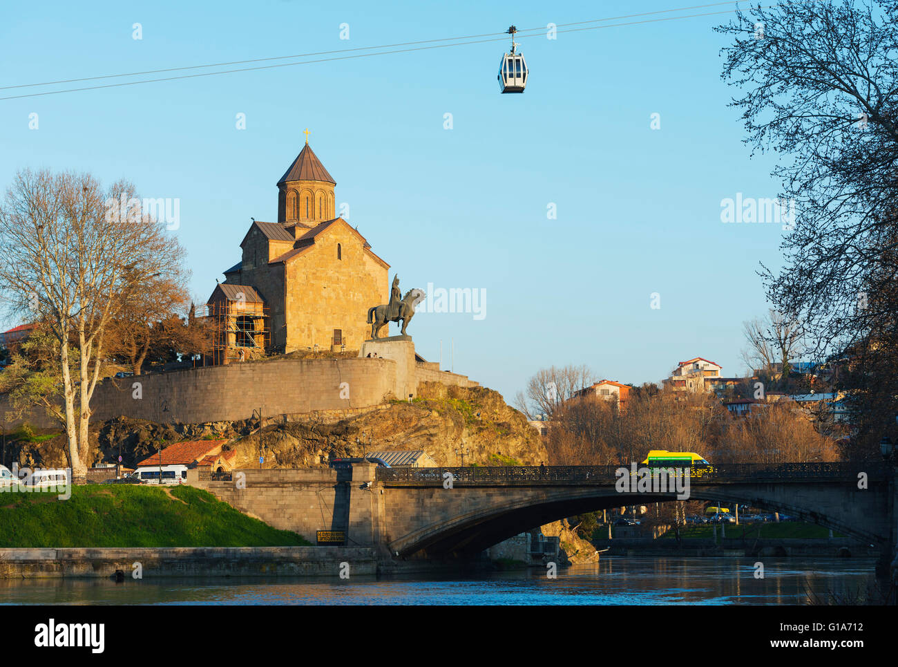 Eurasia, Caucasus region, Georgia, Tbilisi, Metekhi Church Stock Photo ...