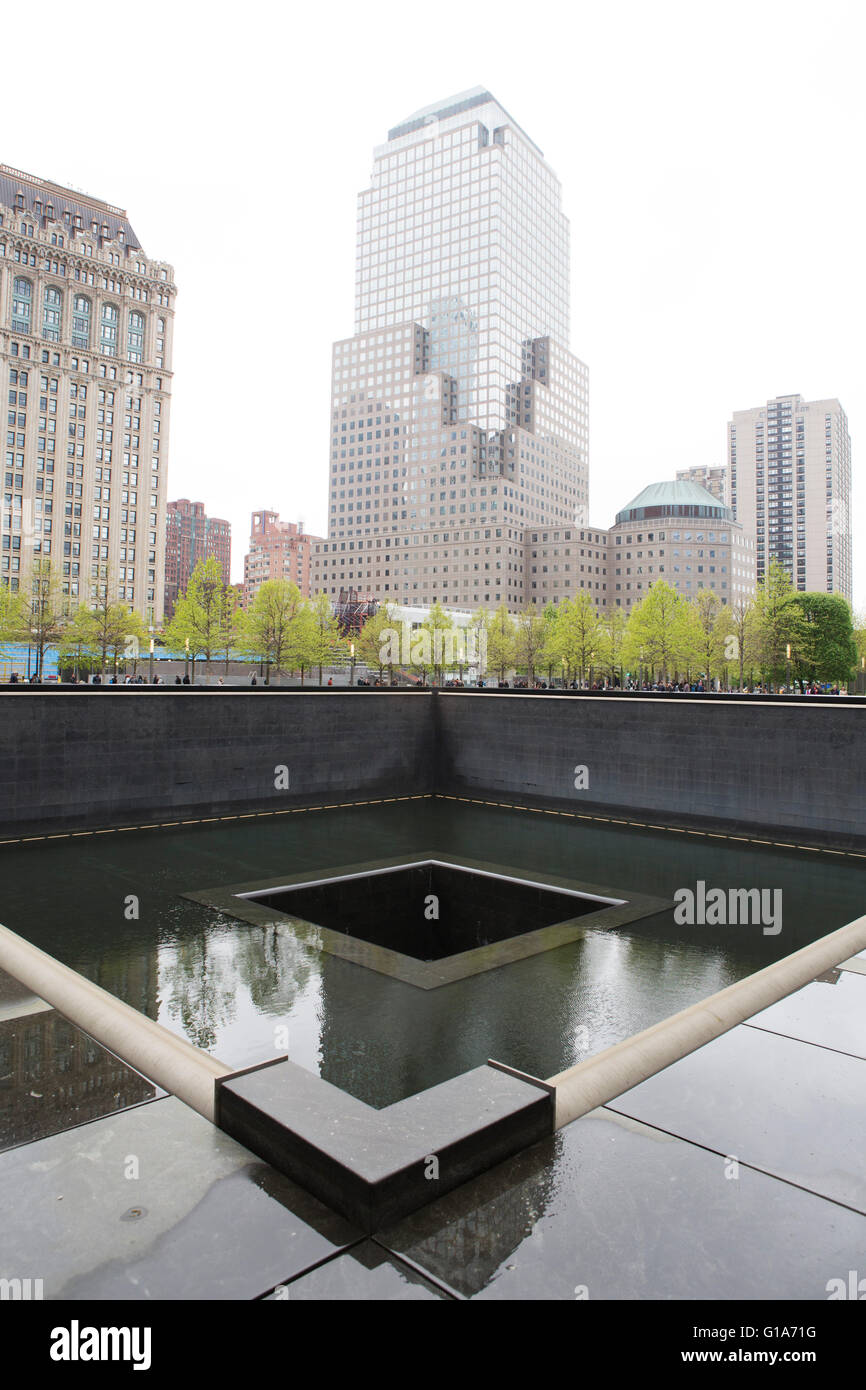 The South Pool at the National September 11 Memorial in New York City ...