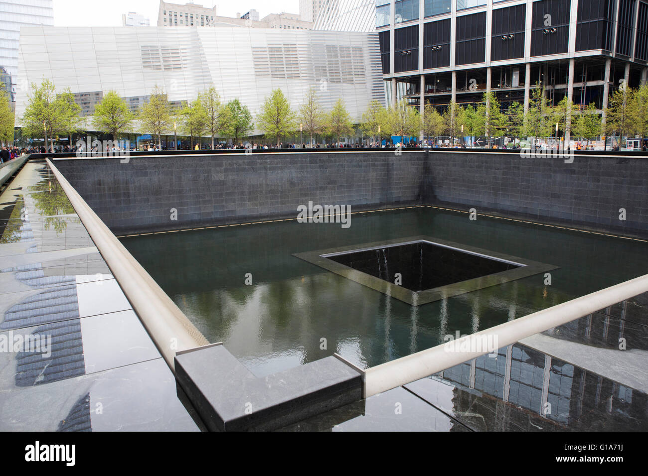 The South Pool at the National September 11 Memorial in New York City ...