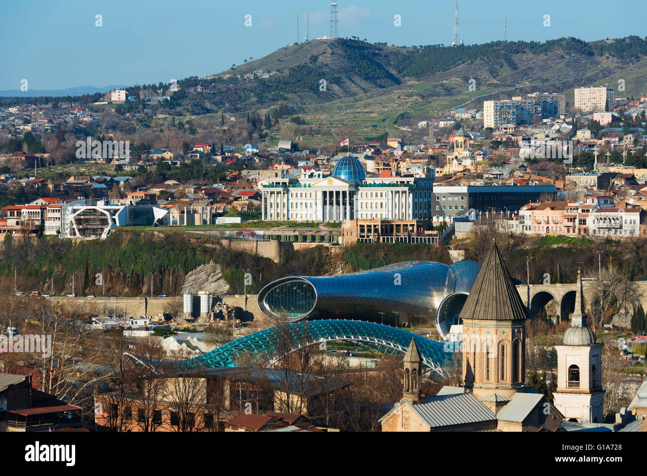 Eurasia, Caucasus region, Georgia, Tbilisi, city view, Presidential ...