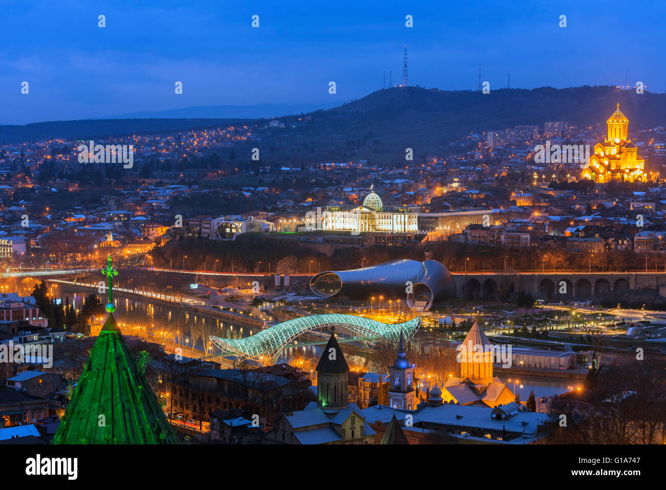 Eurasia, Caucasus region, Georgia, Tbilisi, city view, Presidential ...