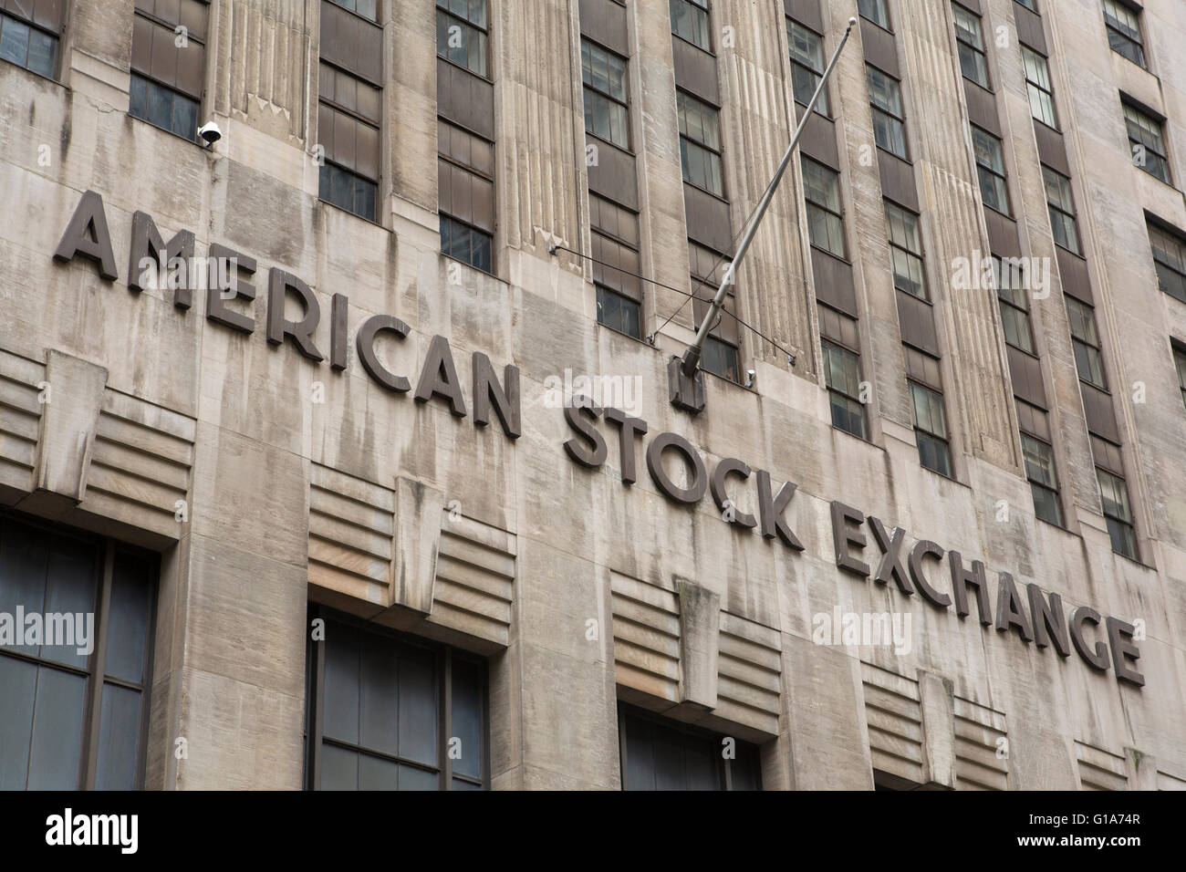 The American Stock Exchange at Trinity Place in New York City, USA ...