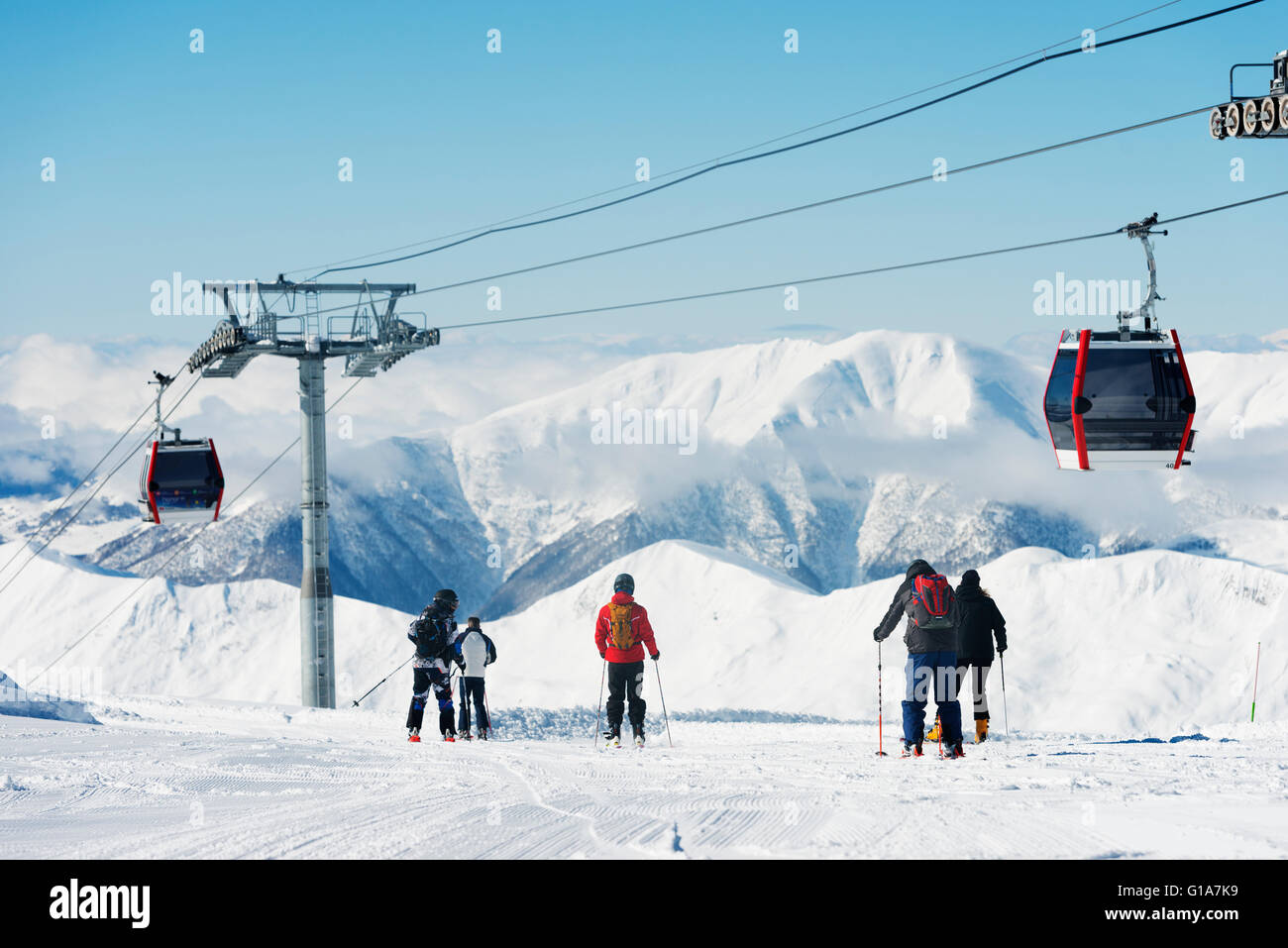 Gudauri ski cable car gondola hi-res stock photography and images - Alamy