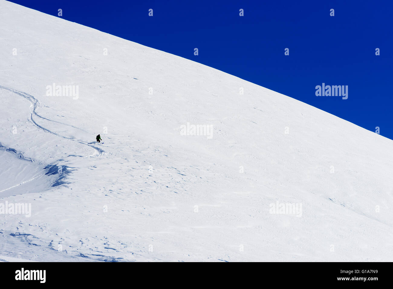 Eurasia, Caucasus region, Georgia, Gudauri ski resort, powder skiing ...