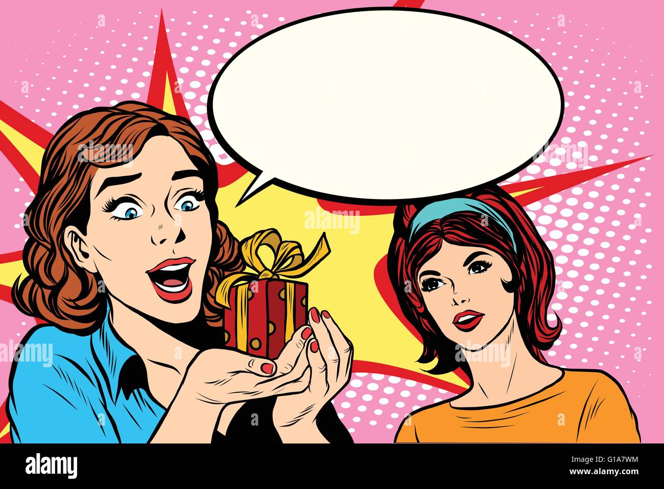 Two friends in red Stock Vector Images - Alamy