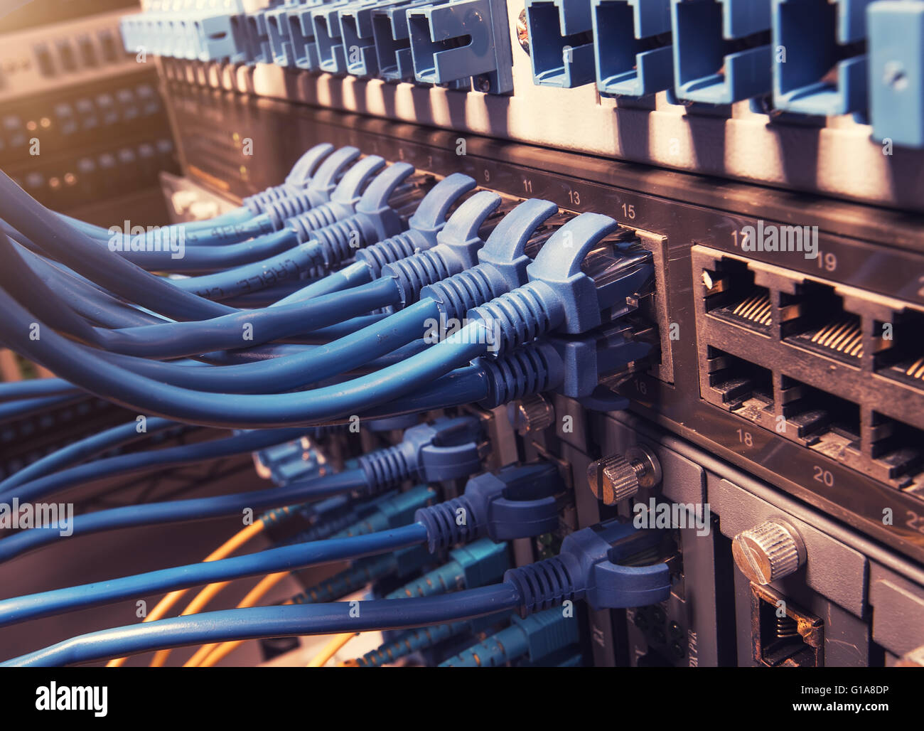Network switch and ethernet cables,Data Center Concept Stock Photo - Alamy