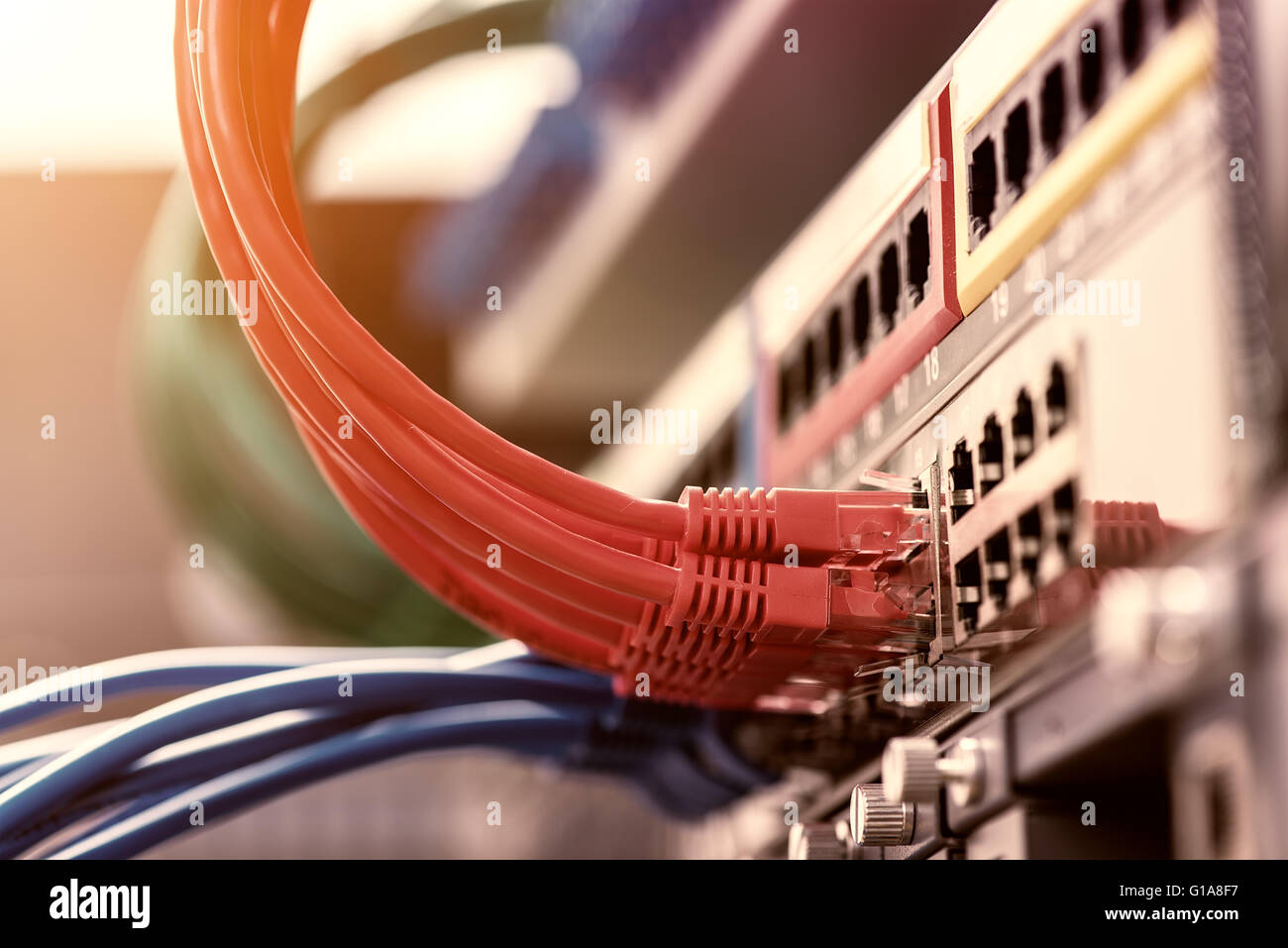 Network switch and ethernet cables,Data Center Concept Stock Photo - Alamy