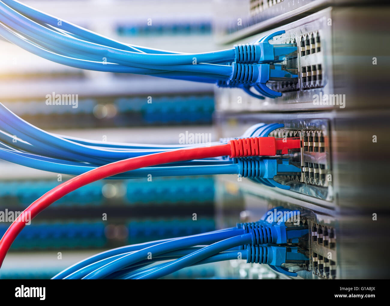 Network switch and ethernet cables,Data Center Concept Stock Photo - Alamy