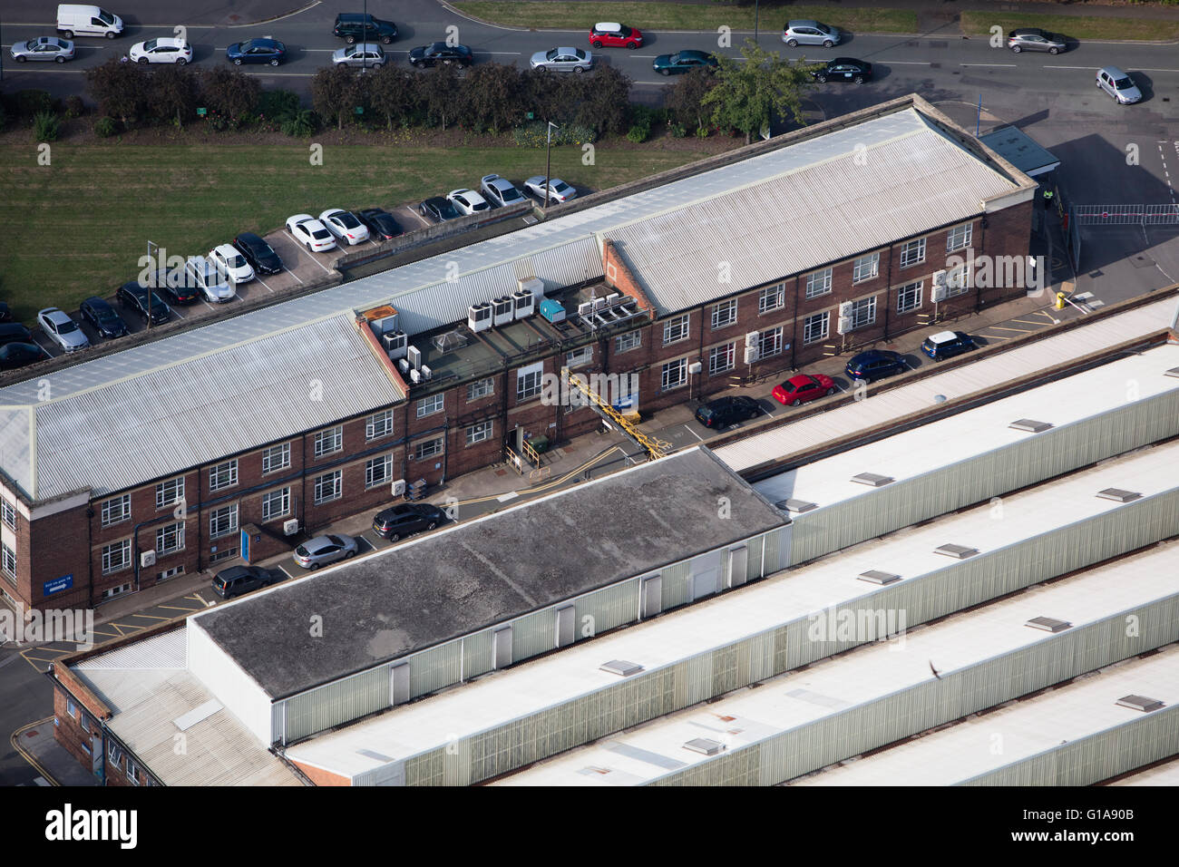 An aerial view of generic commercial buildings in the UK Stock Photo ...