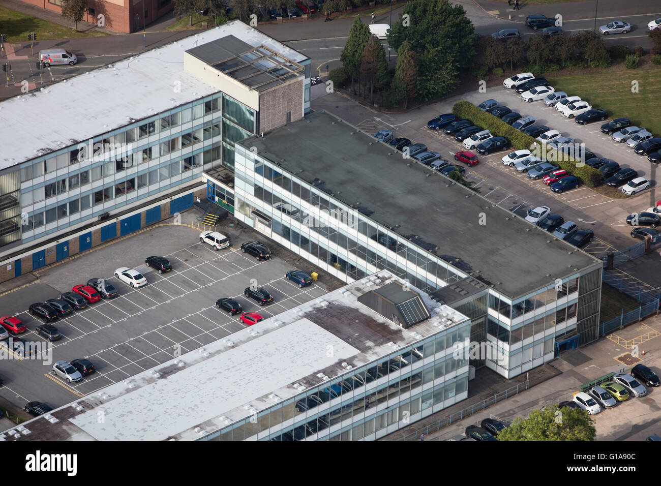 An aerial view of generic commercial buildings in the UK Stock Photo ...