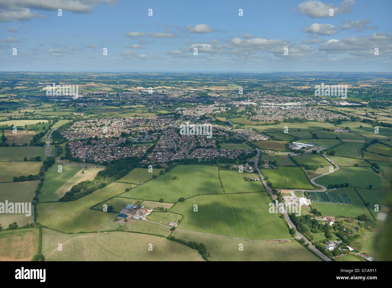 The Wiltshire market town of Chippenham and surrounding countryside ...
