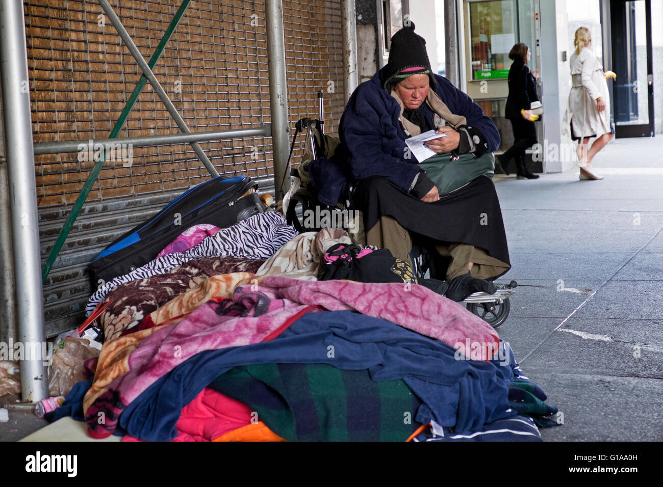 Homeless Family On The Street