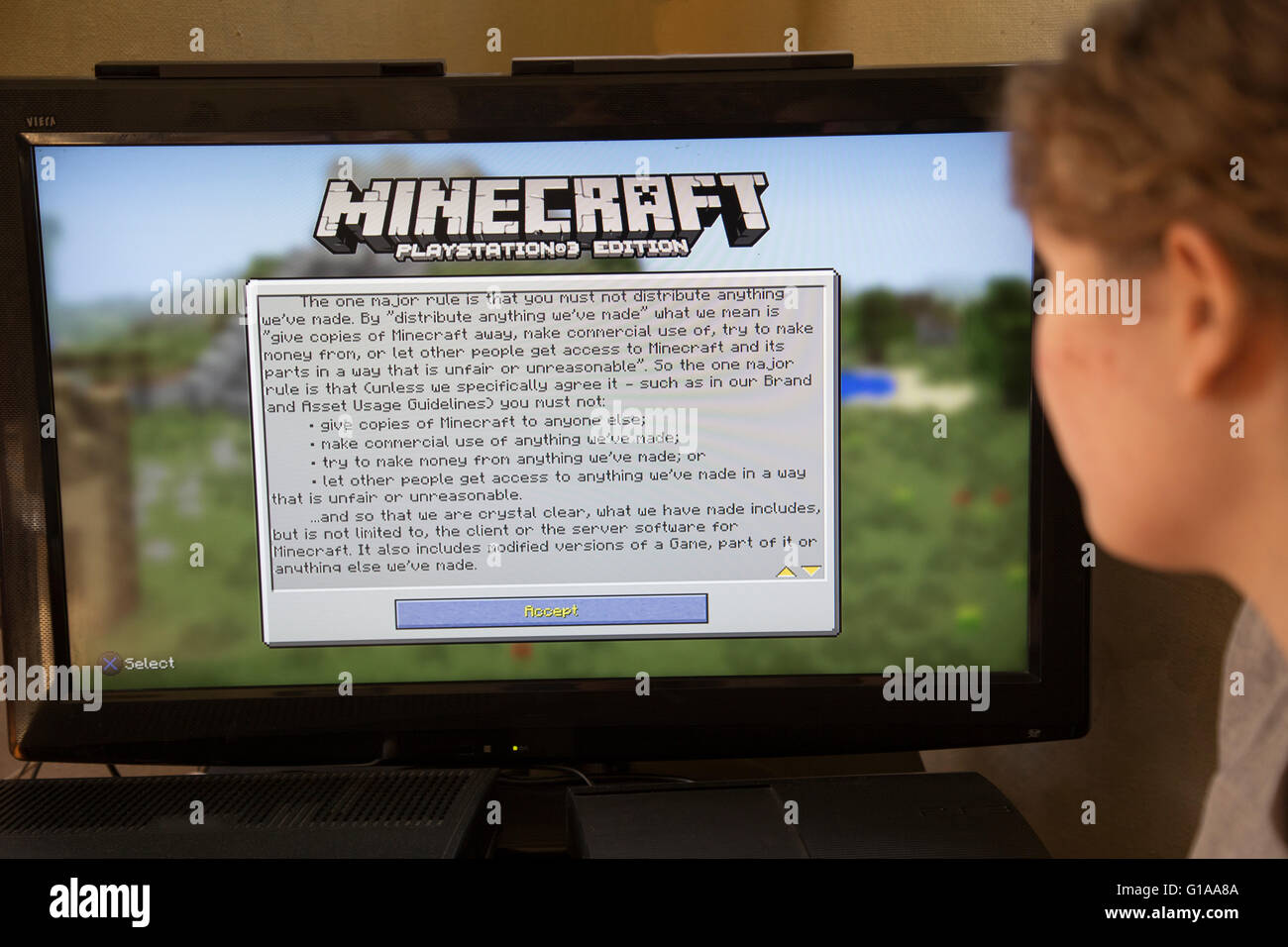 Teenage girl playing Minecraft at home Stock Photo - Alamy