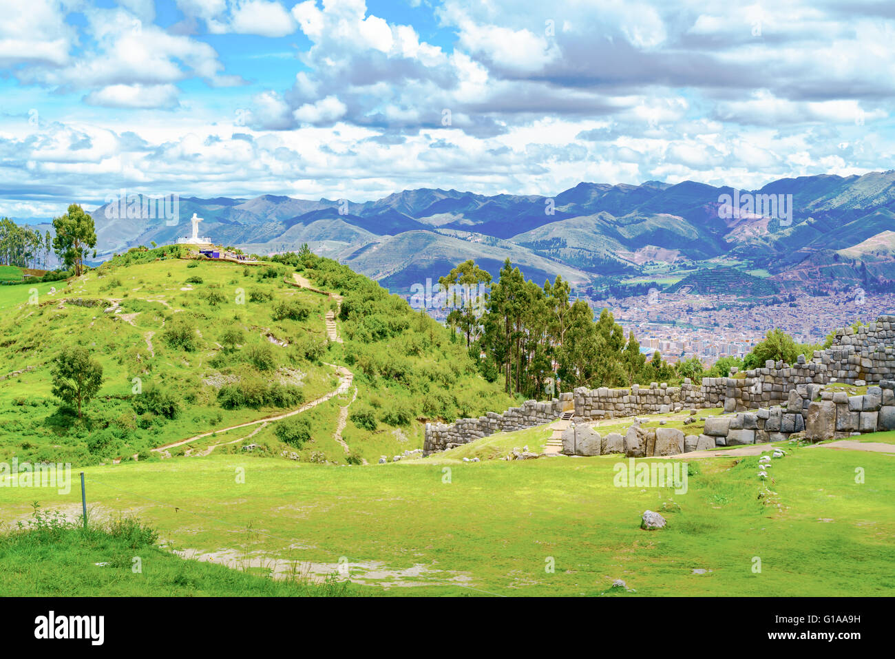 White christ statue in cusco hi-res stock photography and images - Alamy