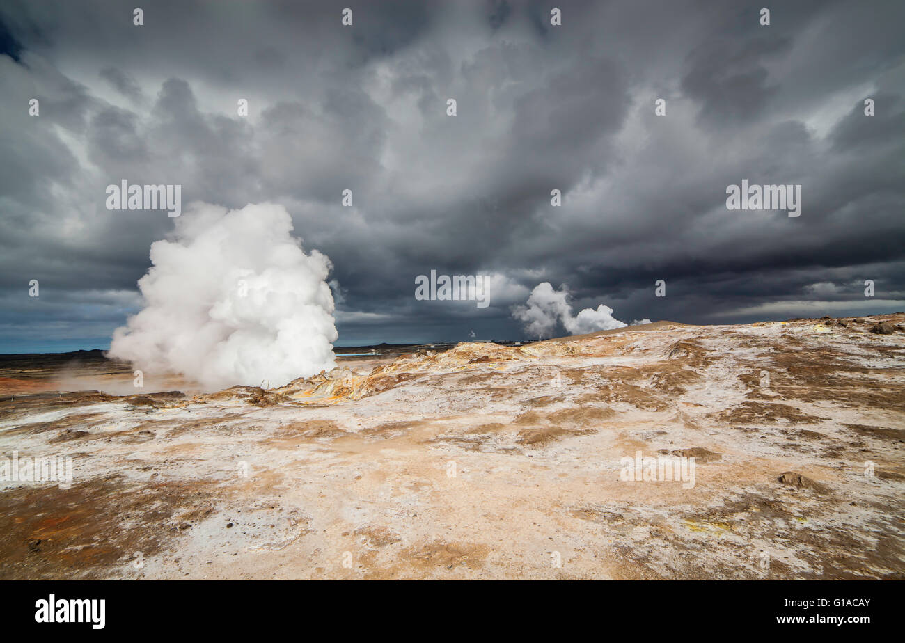 Active geothermal area in south-west part of Iceland Stock Photo - Alamy