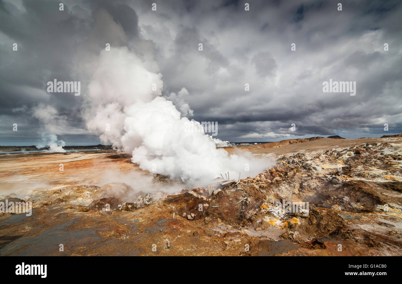 Active geothermal area located on south-west part of Iceland Stock ...