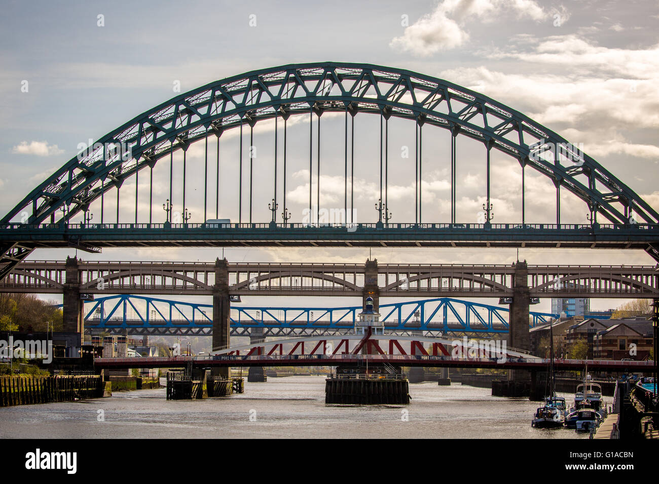 the many bridges of the Tyne Stock Photo - Alamy