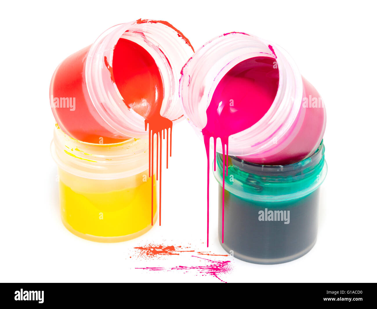 art colorful paint on a white background isolated Stock Photo - Alamy