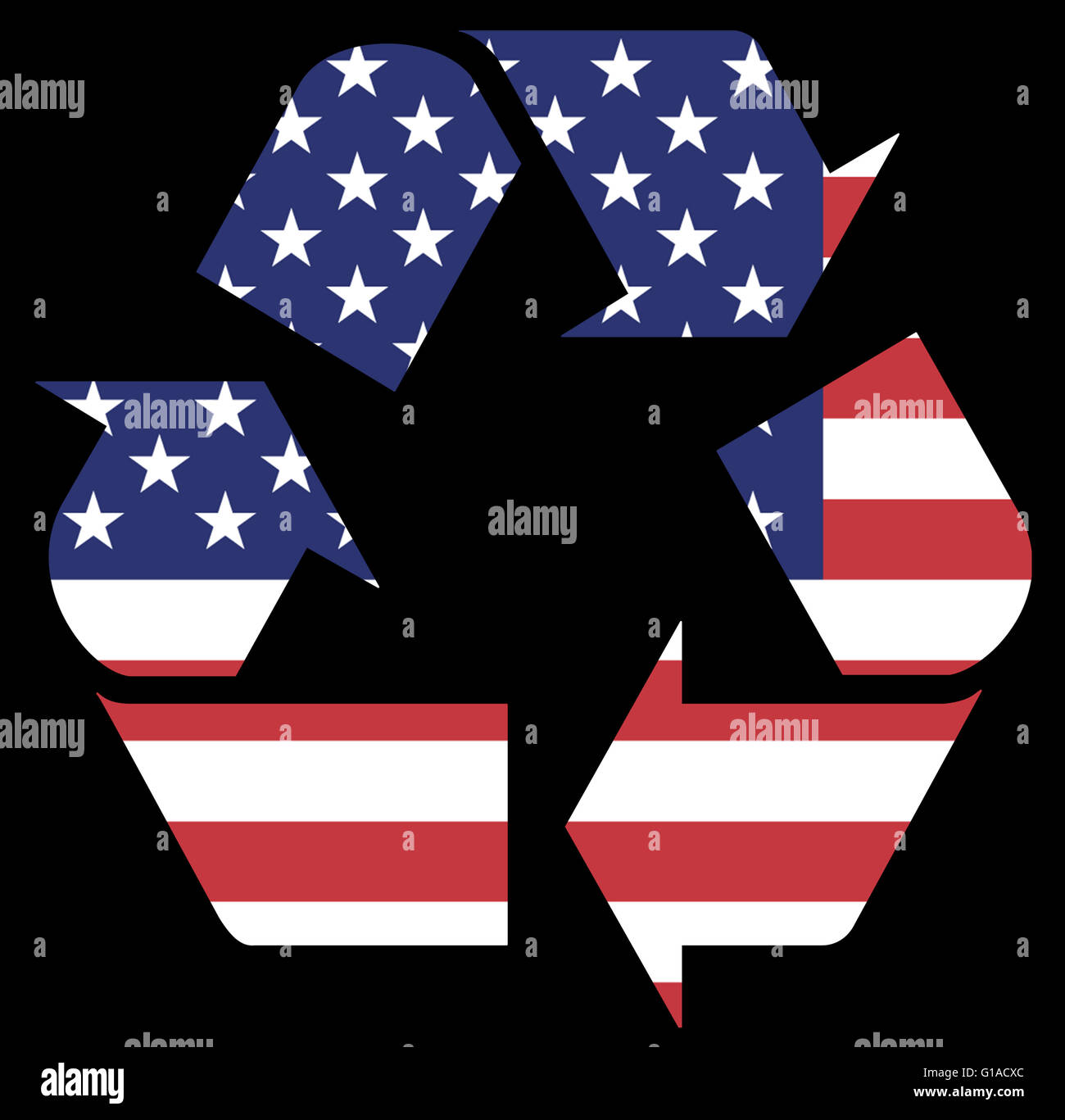 Recycle symbol and American flag Stock Photo - Alamy