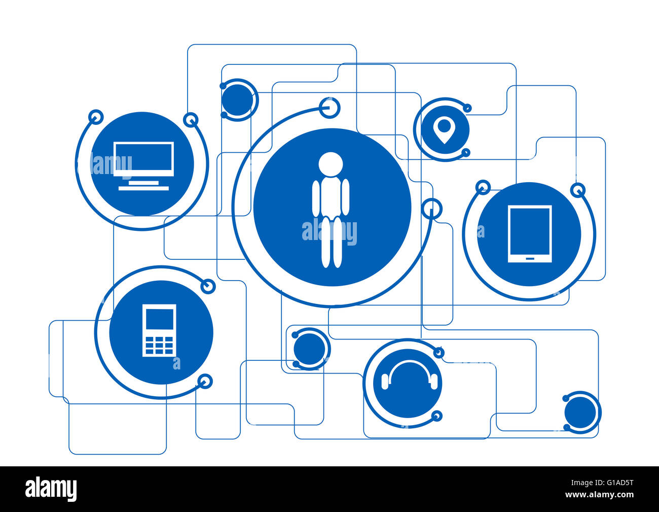 internet signs. Internet of things concept - icon connect together ...