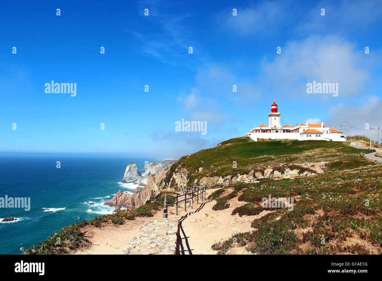 Lighthouse at Cape Roca (Cabo da Roca) - the westernmost point of ...