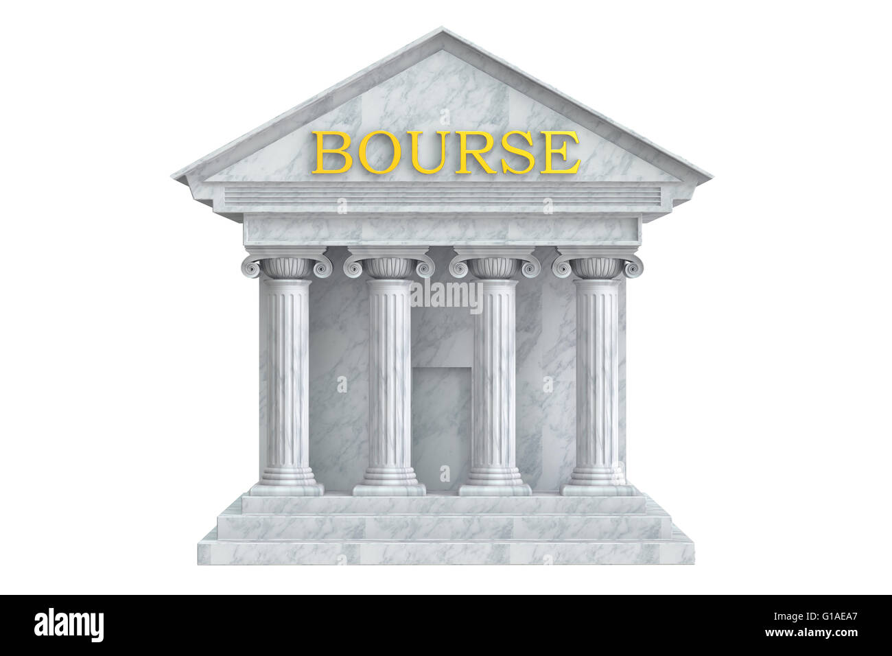 Bourse building with columns, 3D rendering Stock Photo - Alamy