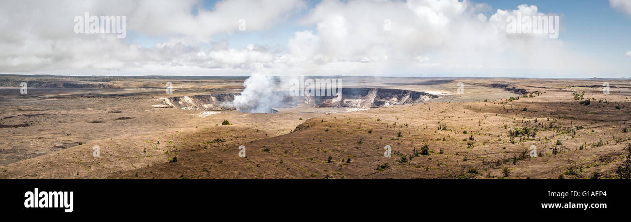 The crater of Mt. Kilauea inside the large caldera. Located in ...