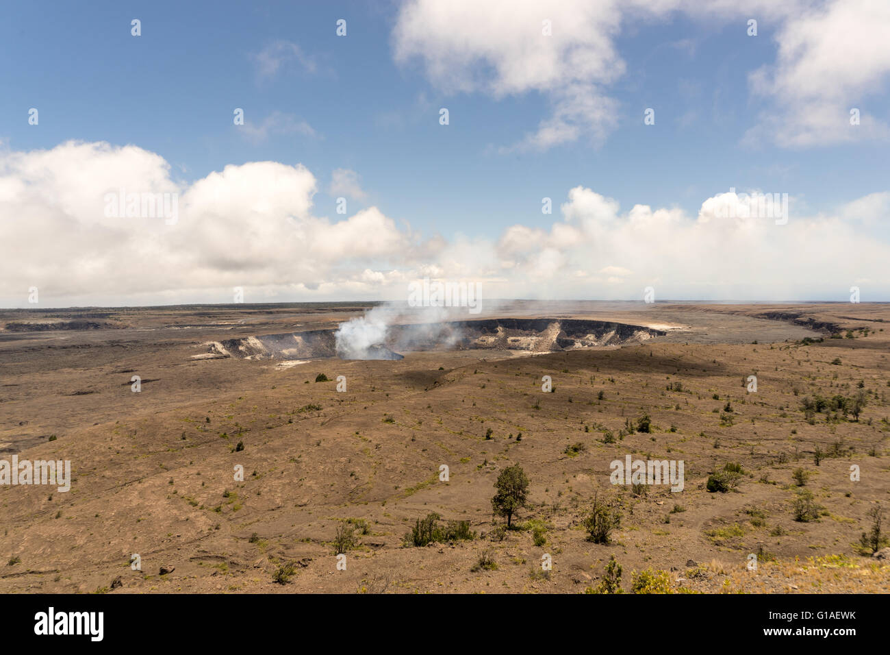 The crater of Mt. Kilauea inside the large caldera. Located in ...
